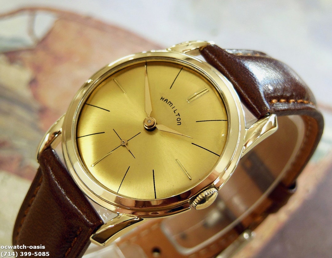 1950's Vintage HAMILTON Drew B, Stunning Champagne Dial, Serviced ...