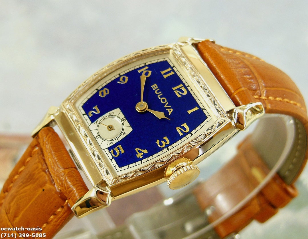 940'S Vintage BULOVA, Stunning Navy Blue Dial, Serviced & Warranty - Etsy