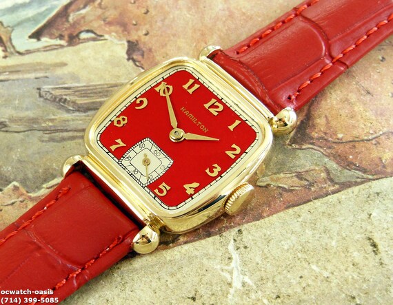 1948 Vintage HAMILTON MARTIN, Stunning RED Dial, Serv… - Gem