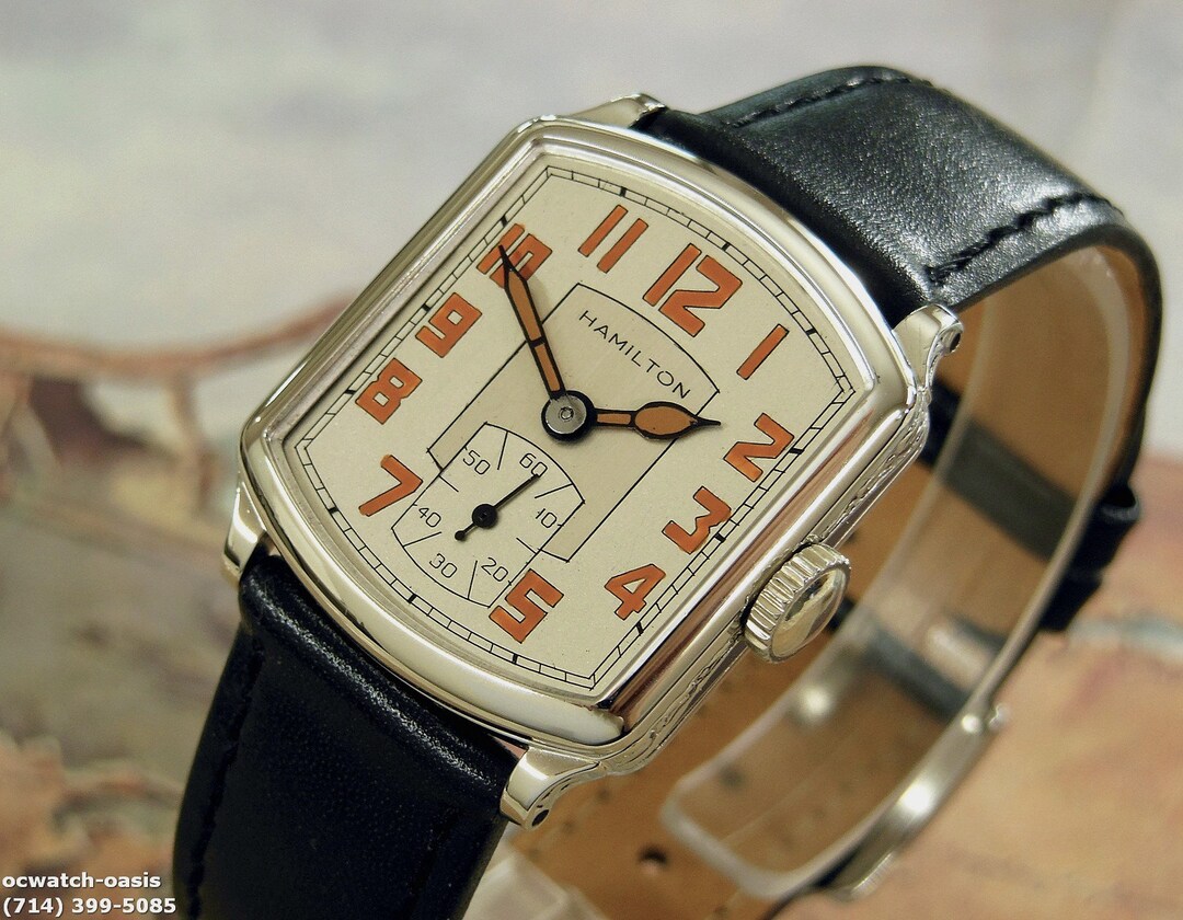 1929 Vintage HAMILTON TONNEAU, Stunning 2 Tone Silver Dial, Serviced ...