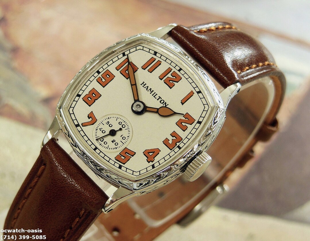 1927 Vintage HAMILTON Cushion, Stunning Silver Dial, Serviced ...