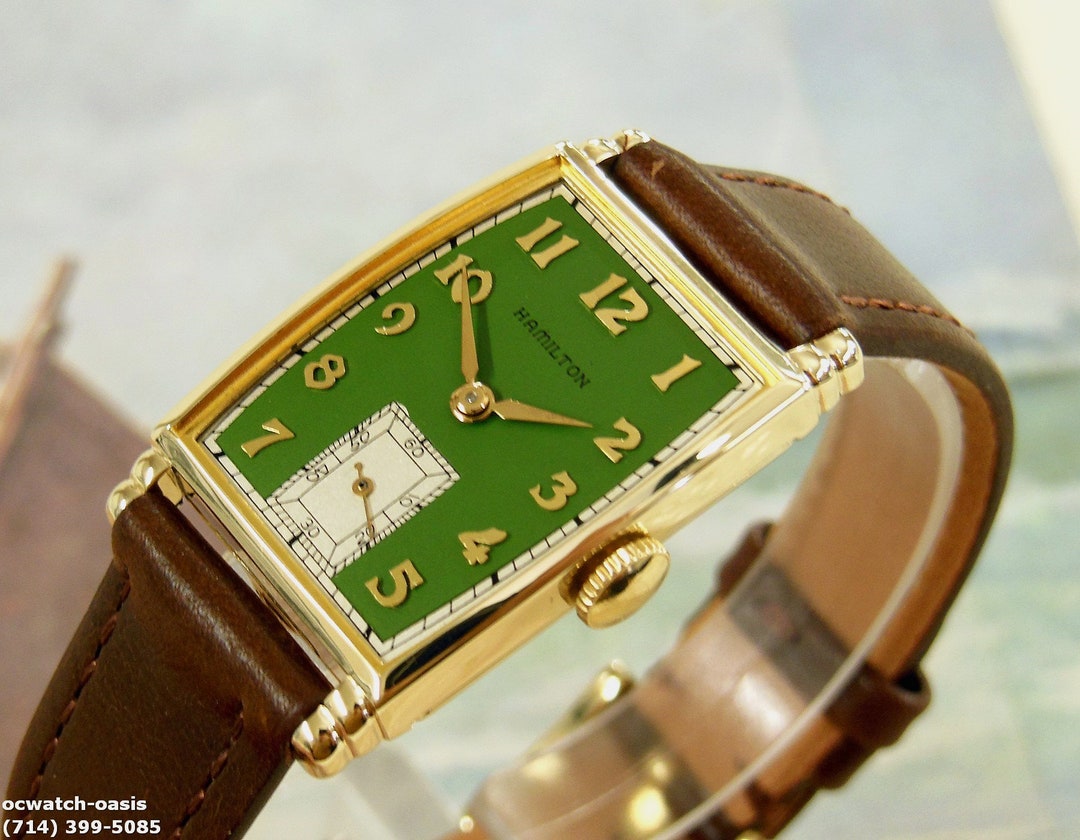 1949 Vintage HAMILTON MYRON, Stunning Olive Green Dial, Serviced ...