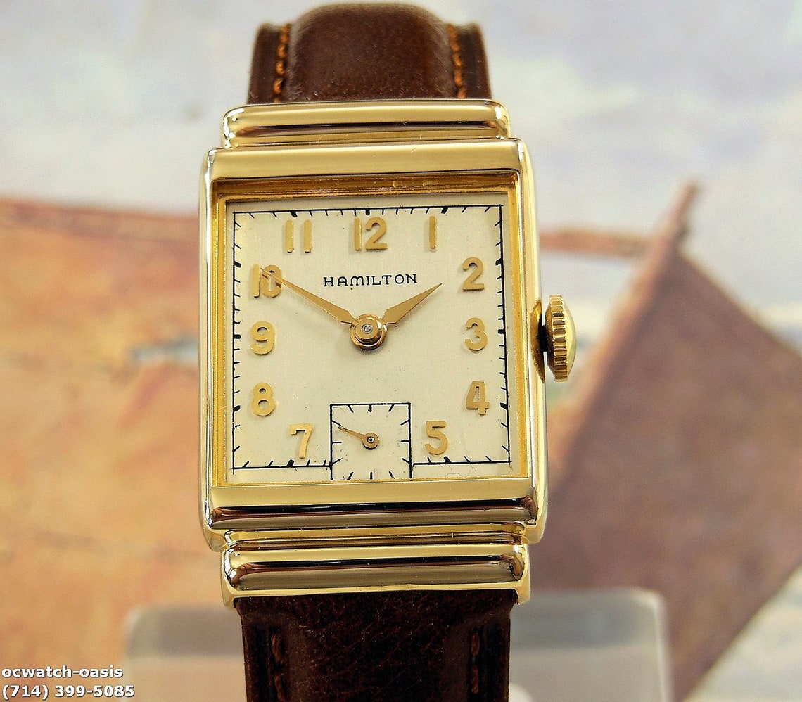 1949 Vintage HAMILTON HAYDEN Hooded Lugs Stunning Silver - Etsy