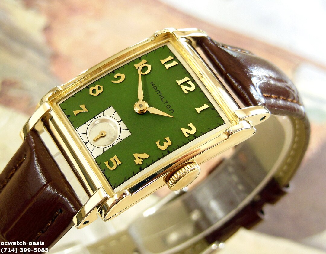 1948 Vintage HAMILTON PERRY, Stunning Olive Green Dial, Serviced With ...