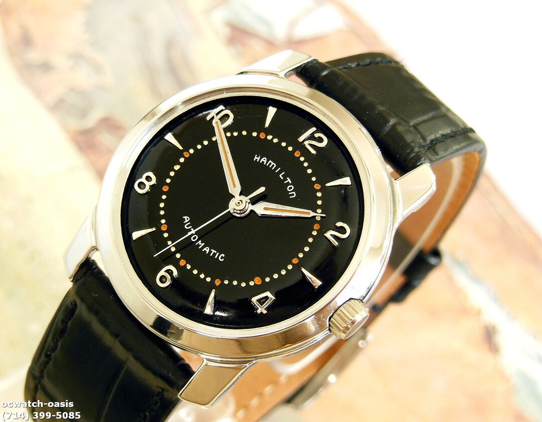 1950's Vintage HAMILTON Accumatic Automatic, Stunning Black Dial ...