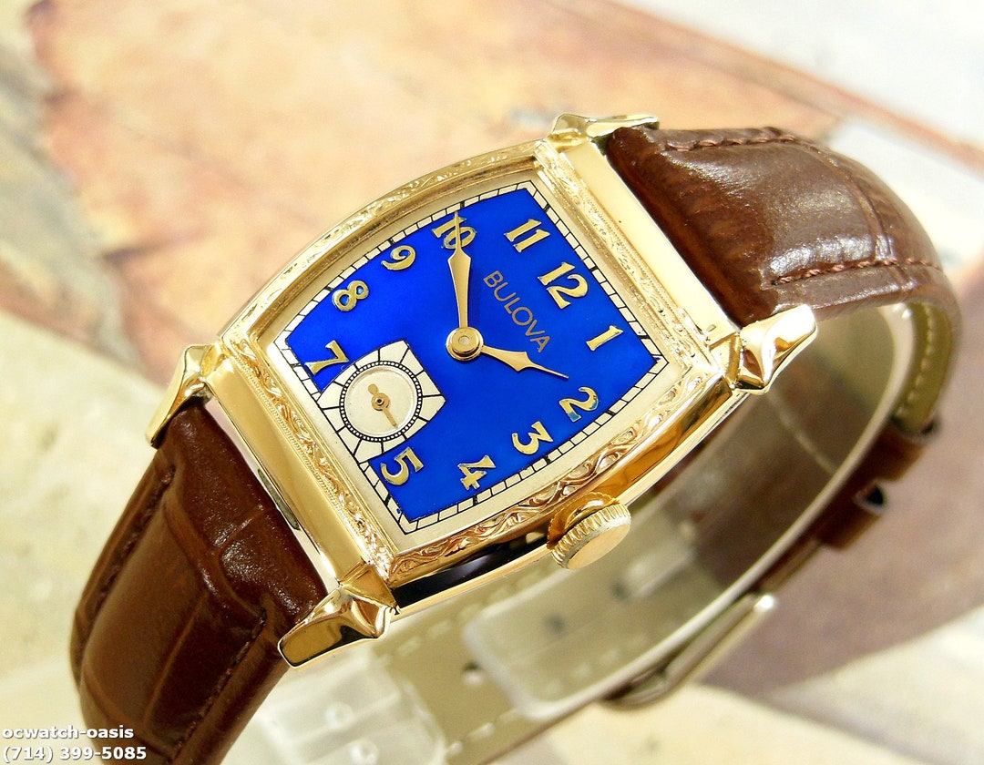 1940's Vintage BULOVA, Stunning Blue Dial, Serviced & Warranty - Etsy