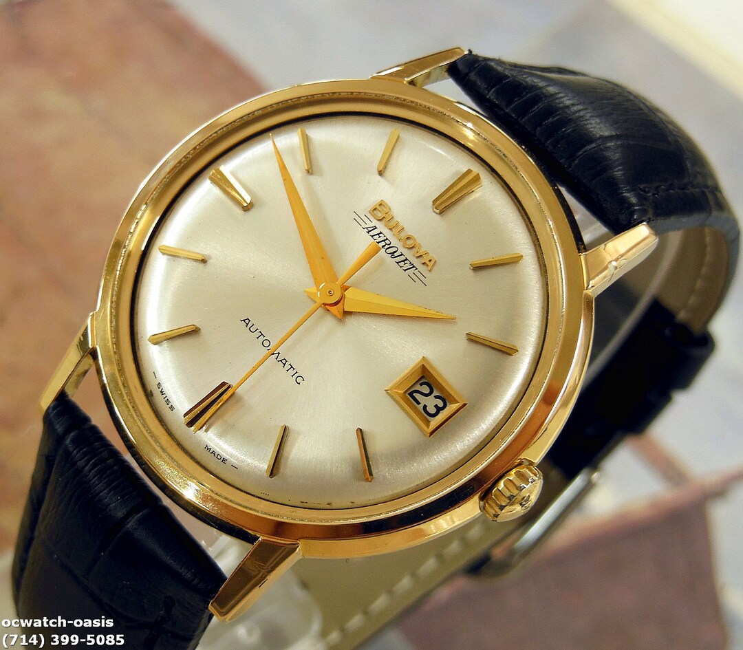 1966 Vintage BULOVA AEROJET Stunning SILVER Dial Serviced - Etsy