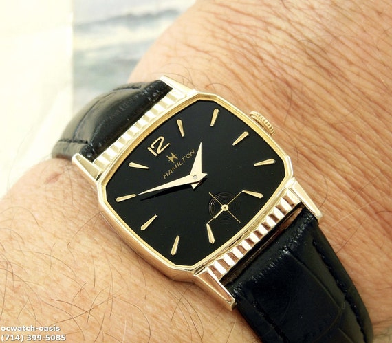 1960's Vintage HAMILTON, Manual Wind, Stunning Black … - Gem