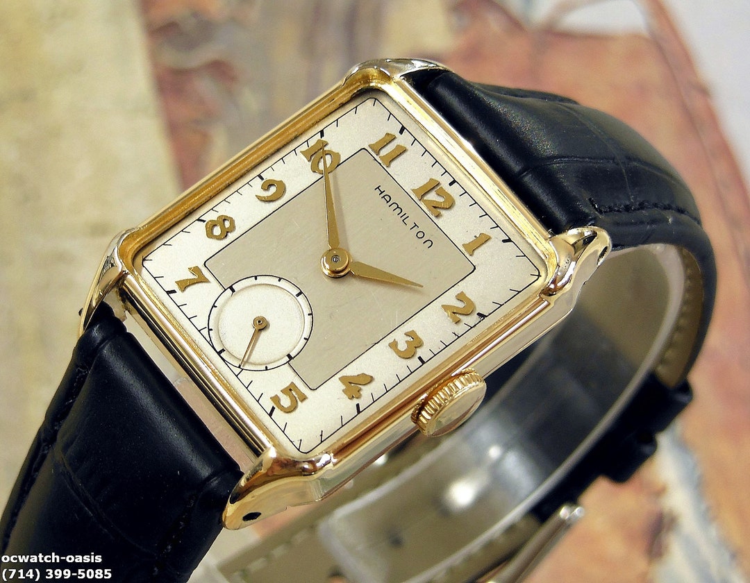 Vintage 1947 HAMILTON Dwight Stunning 2 Tone Silver Dial - Etsy