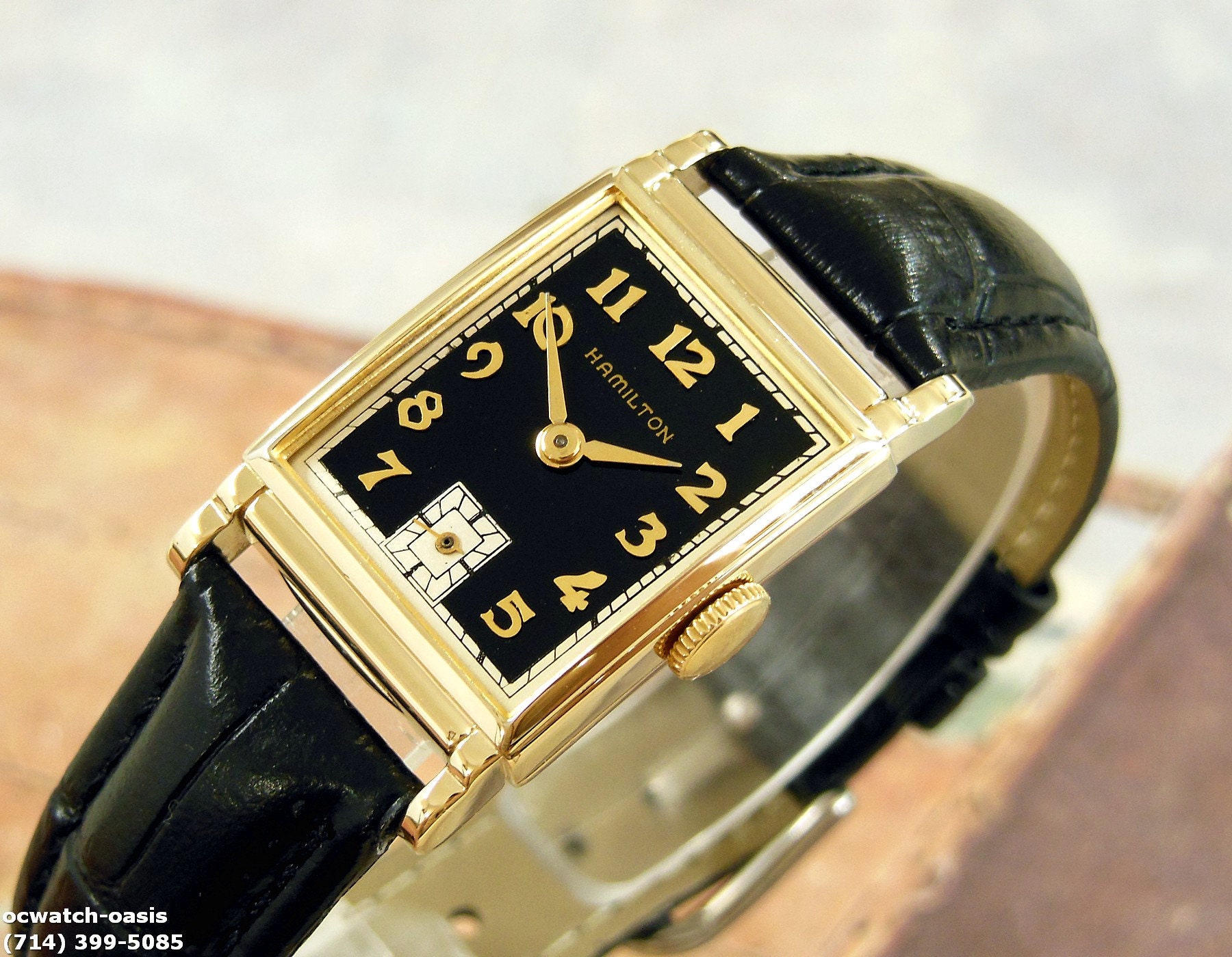 1948 Vintage HAMILTON Eaton, Stunning BLACK Dial, Serviced & Warranty ...