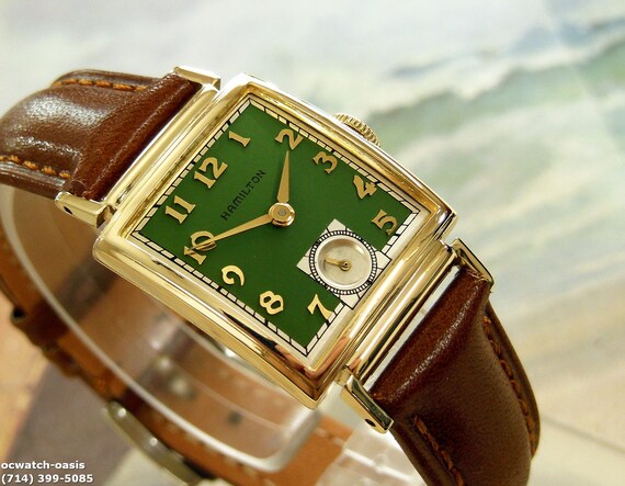 Vintage 1946 HAMILTON ROSS, Stunning Olive Green Dial… - Gem
