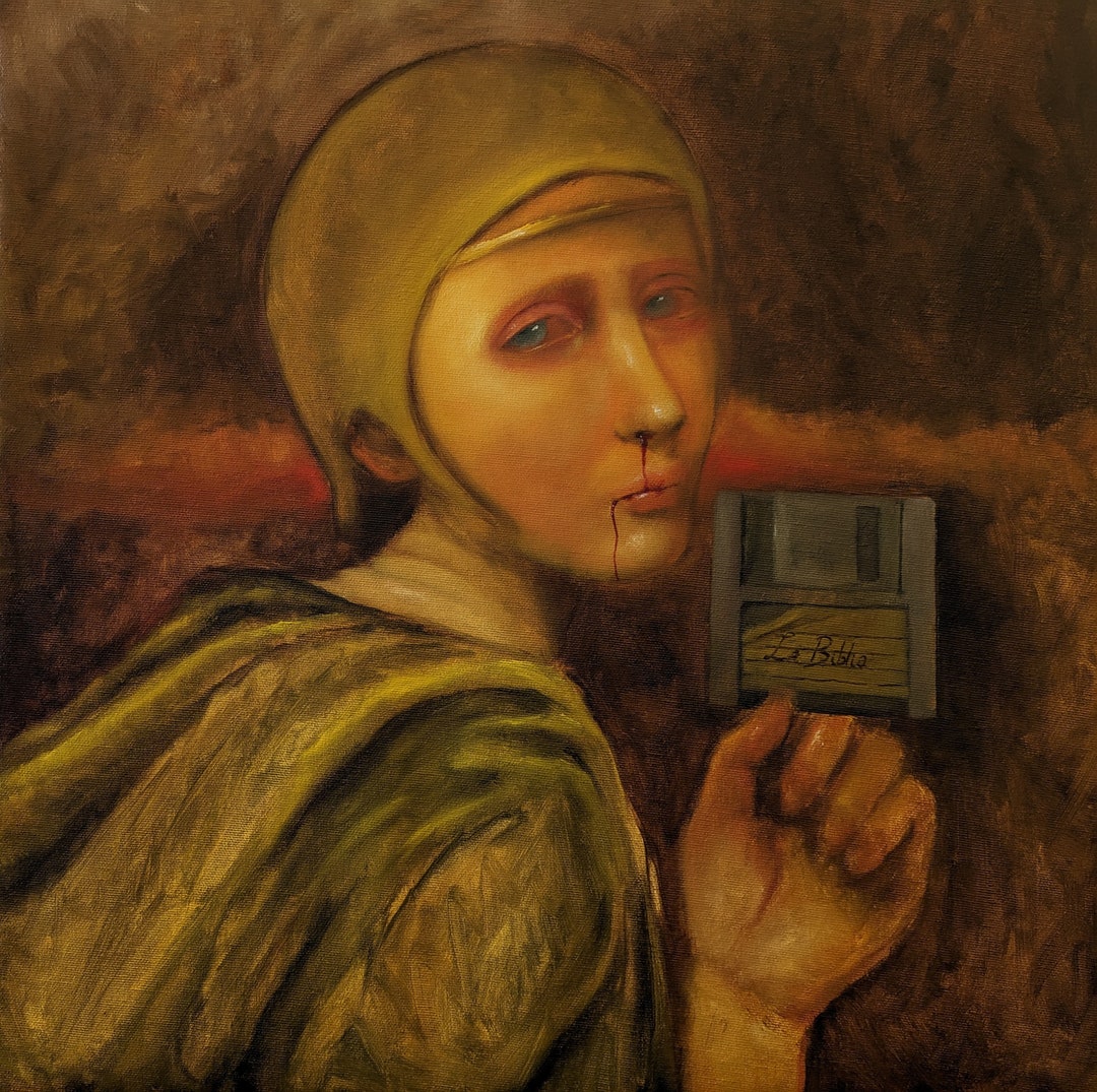 The Bible II - Original Oil Painting on Canvas - 40x40 Cm. - Etsy