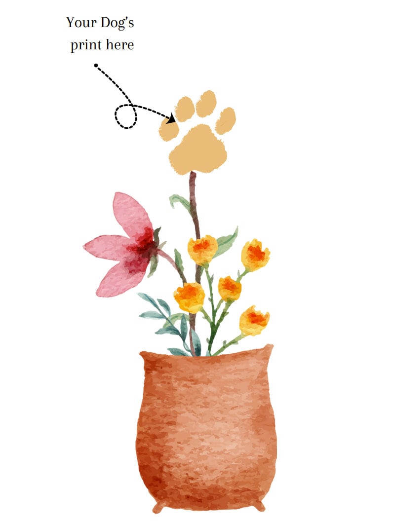 Paw Print Art- Floral Plants - Etsy