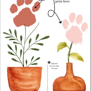 Paw Print Art- Floral Plants - Etsy
