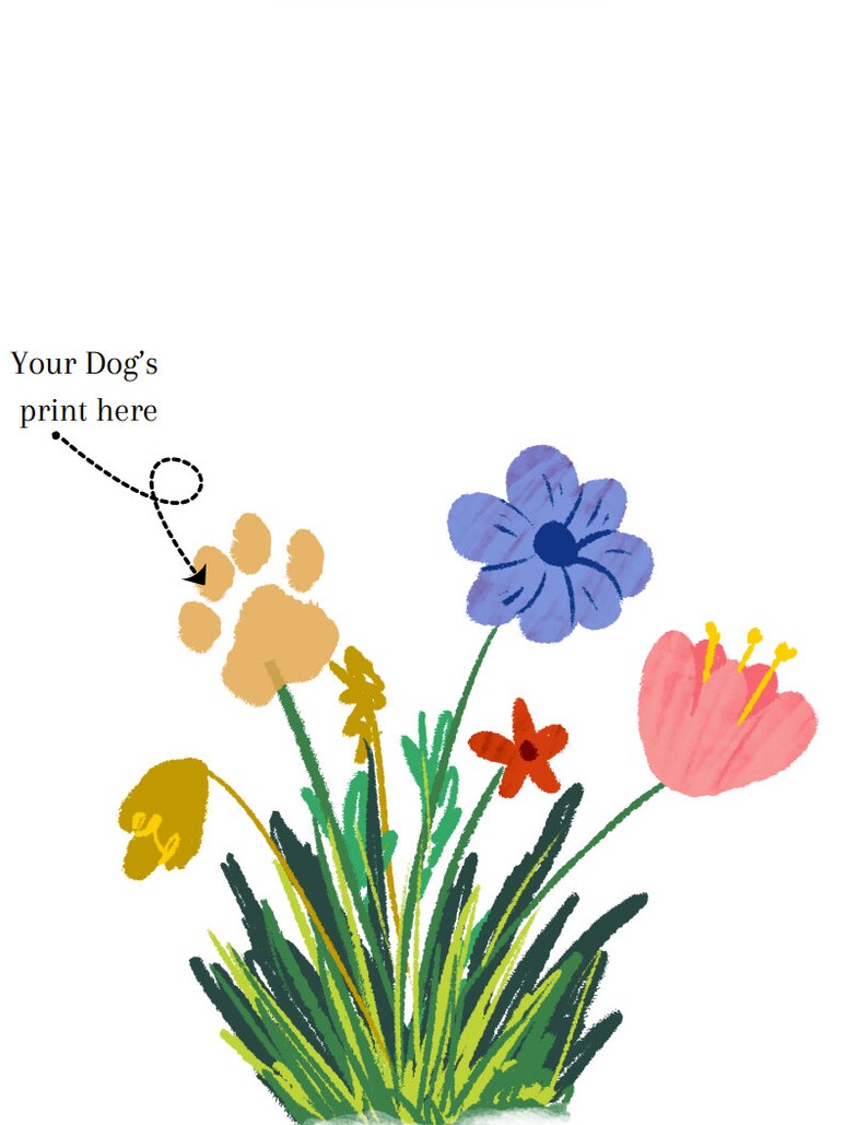 Paw Print Art- Floral Plants - Etsy