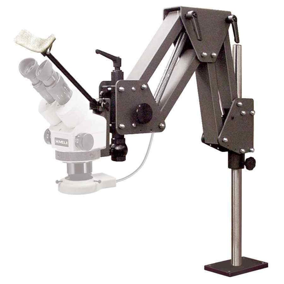 MEIJI EMZ-5 MICROSCOPE Complete Set W/ Grs Acrobat Stand 003-630 & Led ...