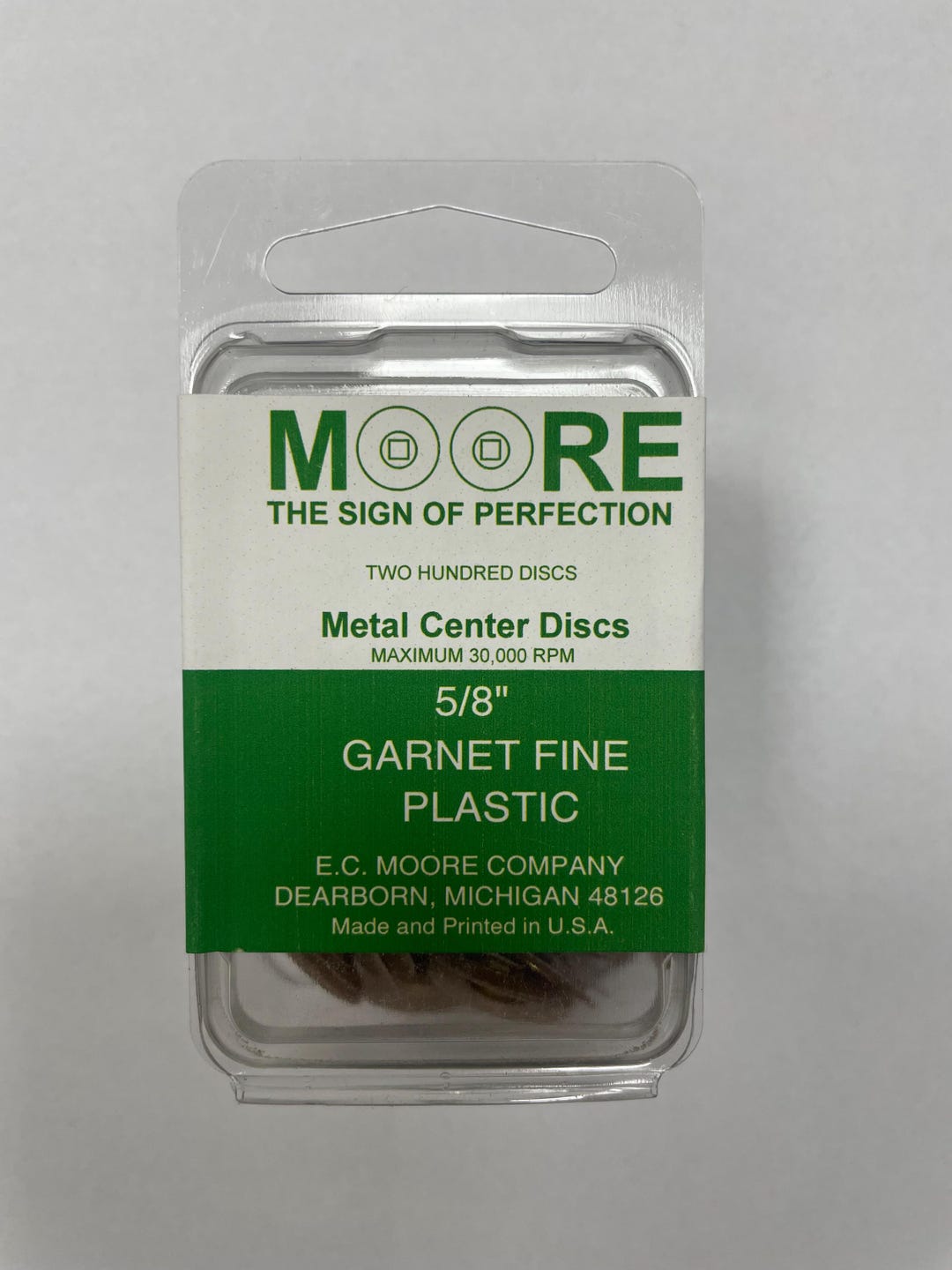 EC MOORE PLASTIC Garnet Disc 5/8" Brass Center Disc 200/pk Fine Grit - Etsy