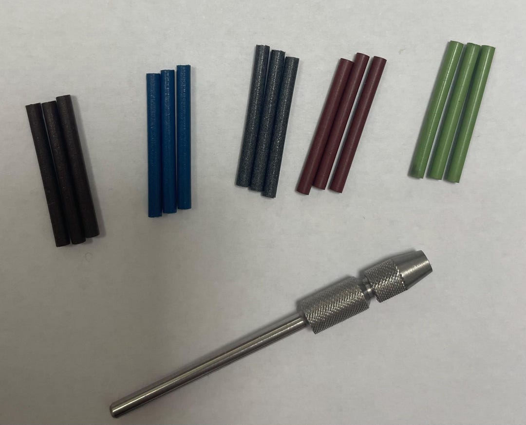 EVEFLEX 2MM SILICONE Pin Polishing Points - 15pc Set W/ Chuck Mandrel ...