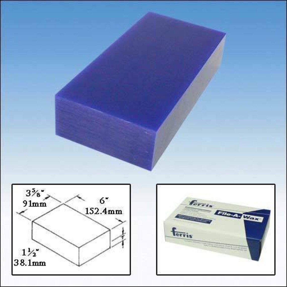 FERRIS Carving Wax Block 1 Lb Pound Blue Soft File-a-wax - Etsy
