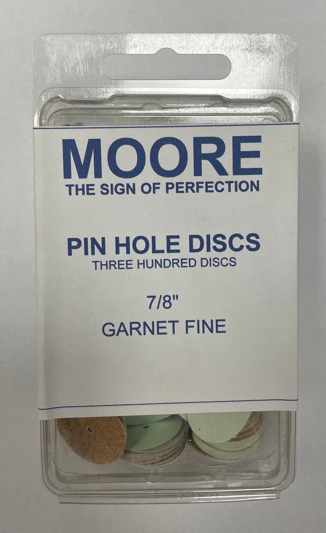 EC MOORE PIN Hole Garnet Discs 7/8" Fine Grit 300/bx - Etsy