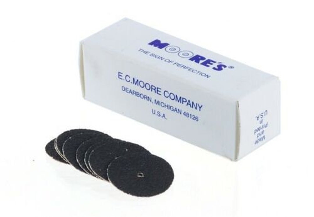 EC MOORE EMERY Silicon Carbide Moore's Sanding Disc 7/8" Pin Hole Fine ...
