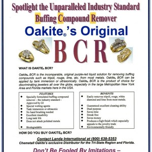 BCR OAKITE Ultrasonic Cleaning Liquid Solution Compound Remover 1 Pint ...