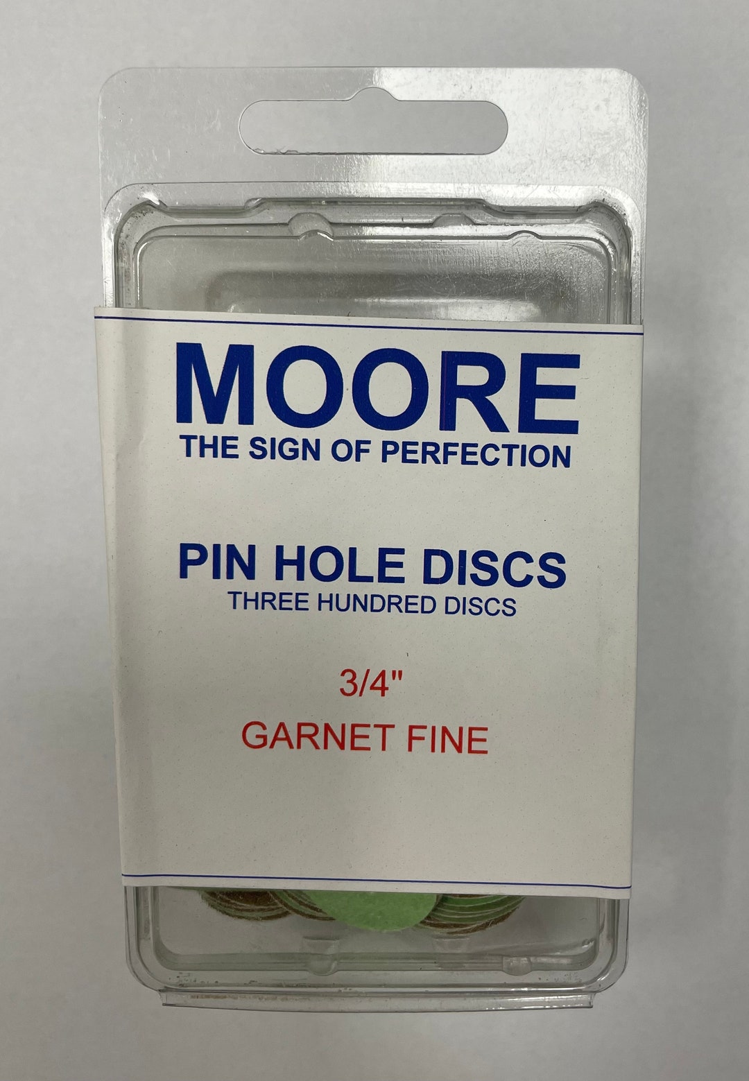 EC MOORE PIN Hole Garnet Discs 3/4" Fine Grit 300/bx - Etsy
