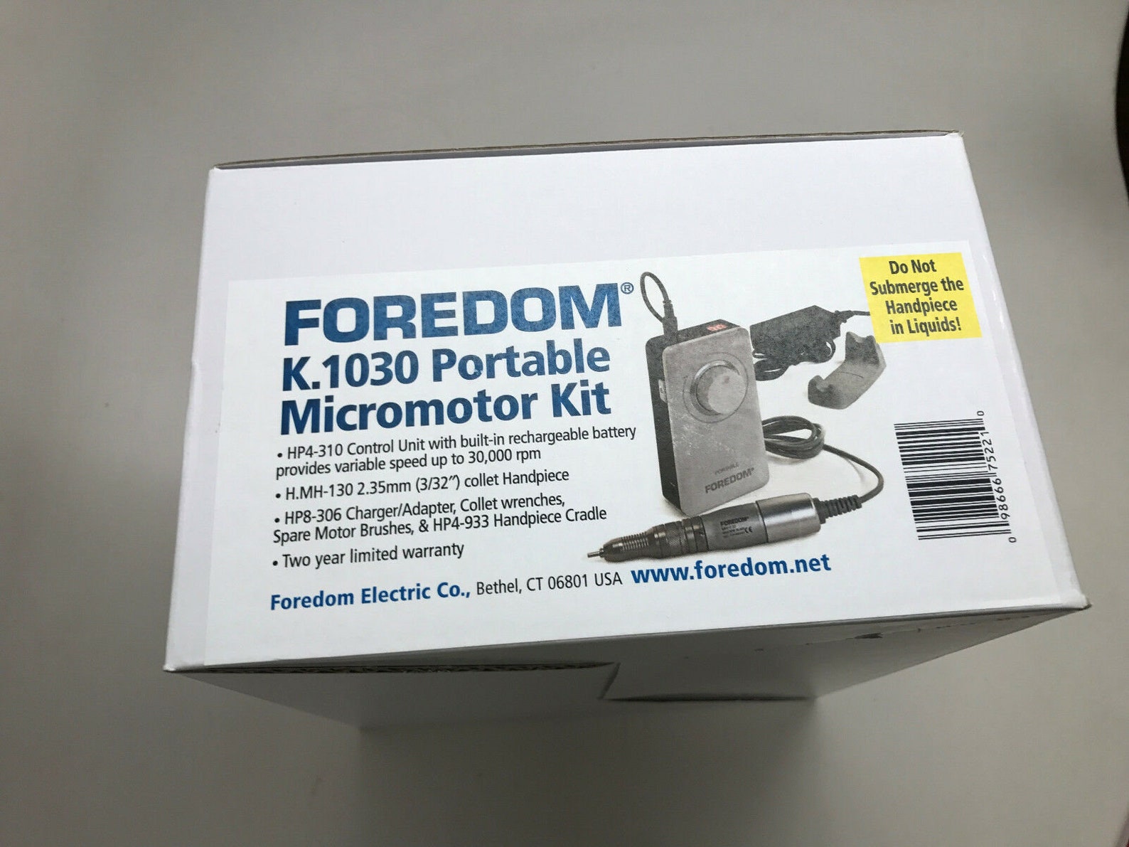 FOREDOM PORTABLE MICROMOTOR Kit K.1030, Rechargeable, Brush-type 110v ...