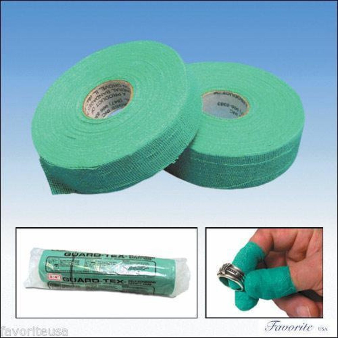 FINGER PROTECTION Self-adhesive Green Tape Rolls 3/4" X 30 Yd Guard-tex ...