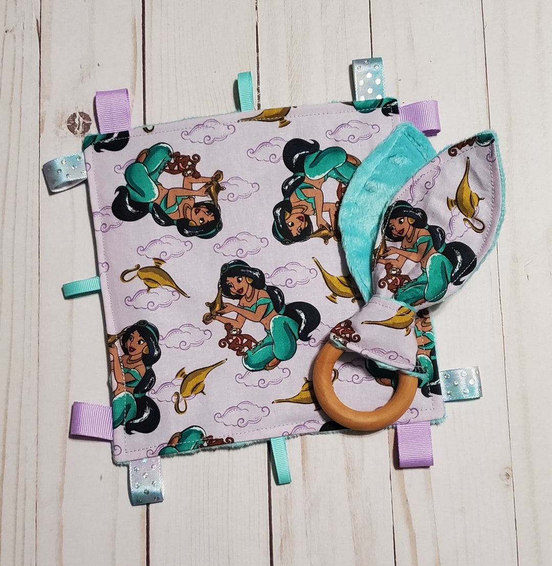Jasmine Crinkle Tag Toy With Wooden Teether, Sensory Baby Gift Set - Etsy