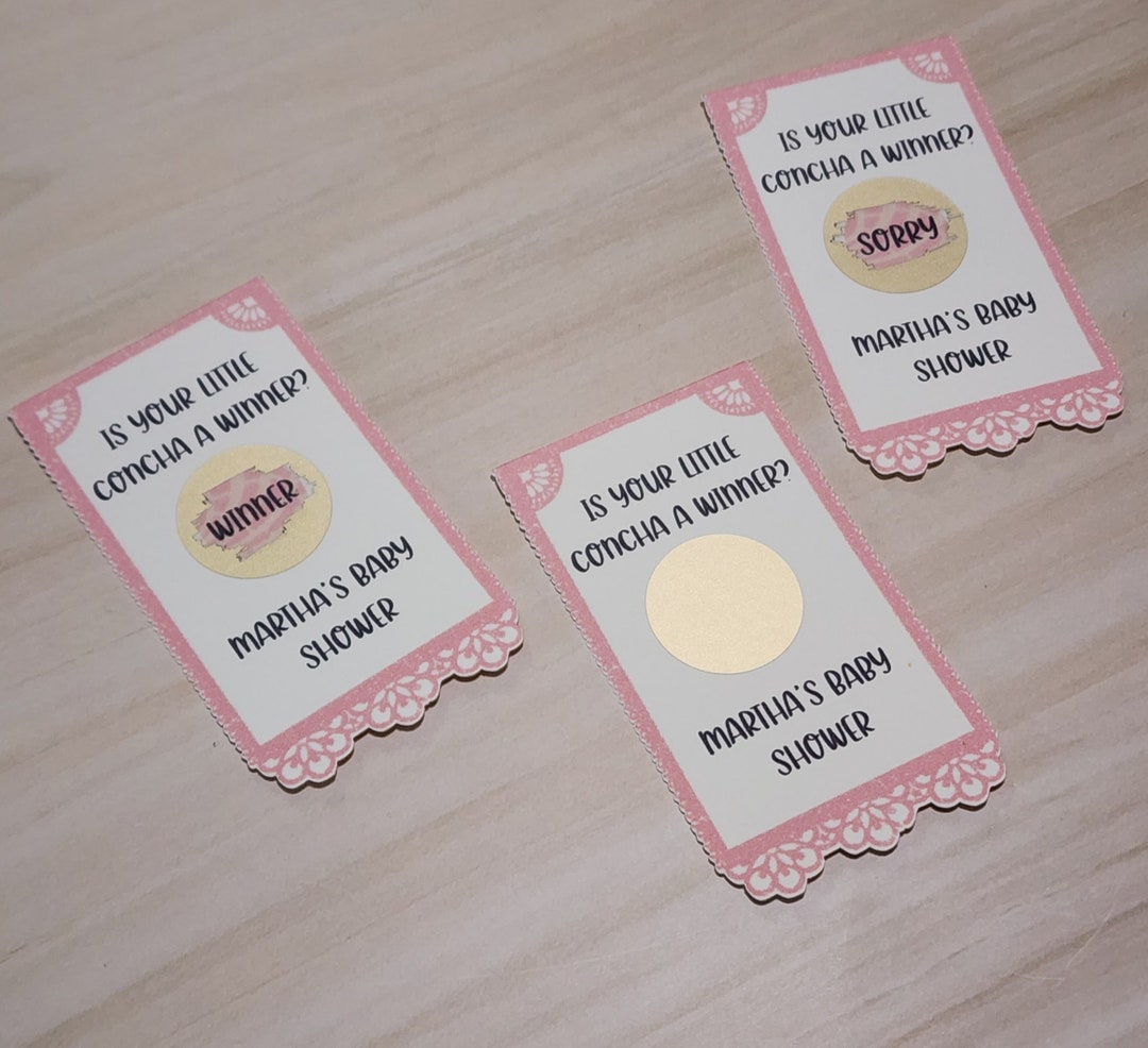 Little Concha Scratch off Game: Mexican Fiesta Baby Shower (24 Printed ...