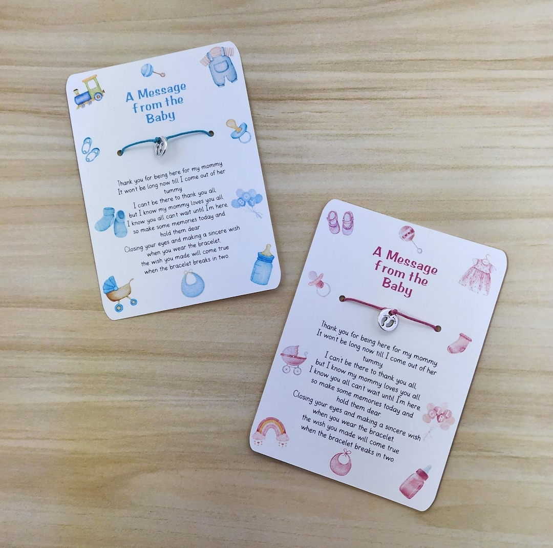 A Message From Baby Favor, Baby Shower Favors, Bracelet Favors, Guest ...