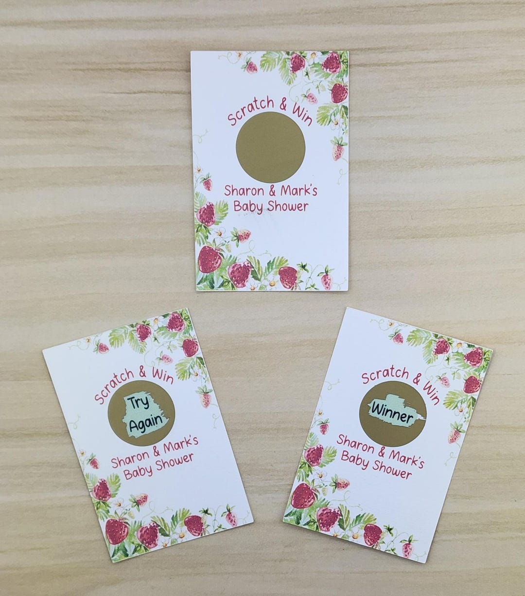 PRINTED 24 Little Strawberry Scratch off Card Game, Scratch off Game ...