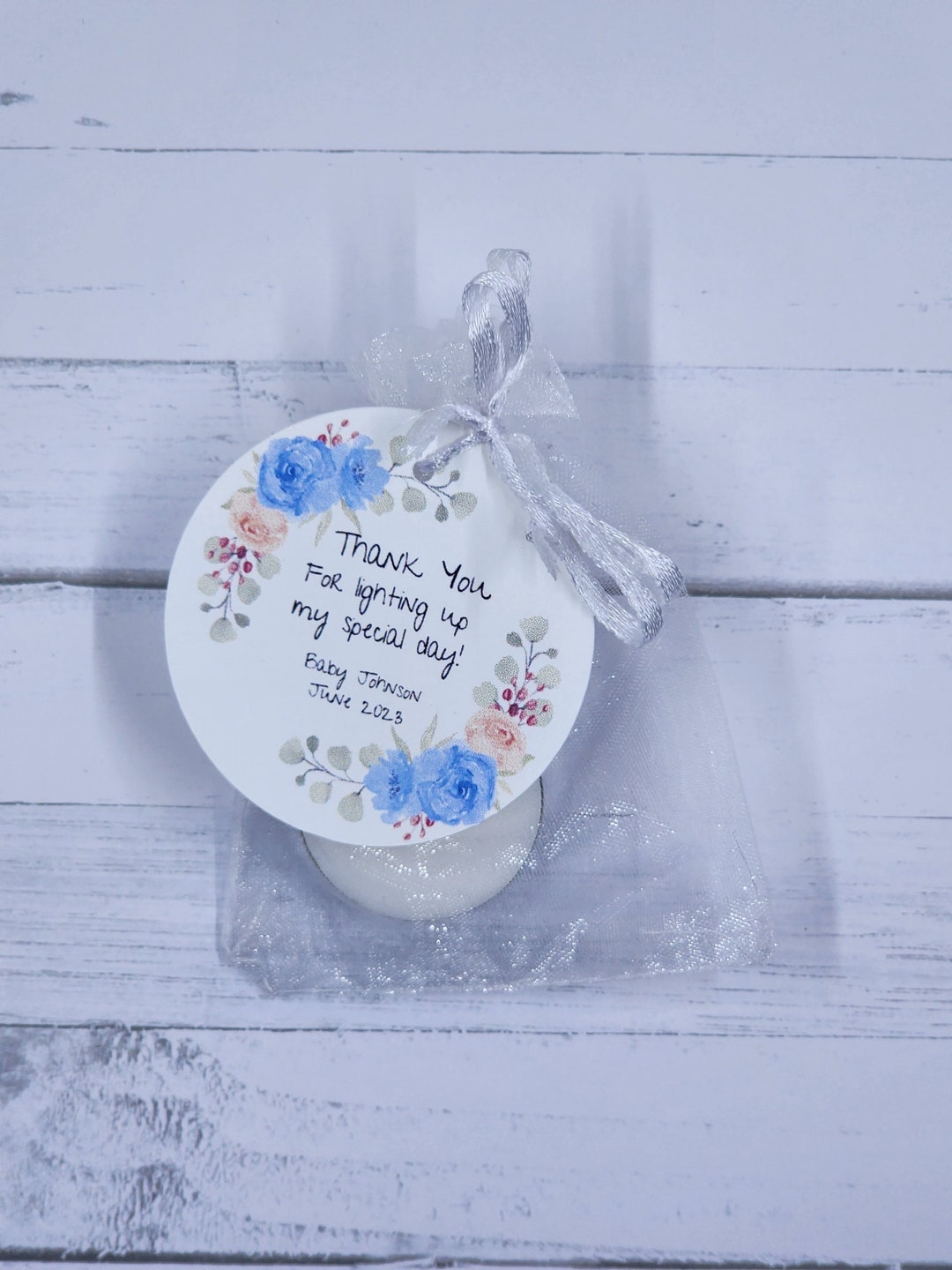 Floral Baby Shower Candle Favors: Personalized Keepsake (12 Pcs) - Etsy