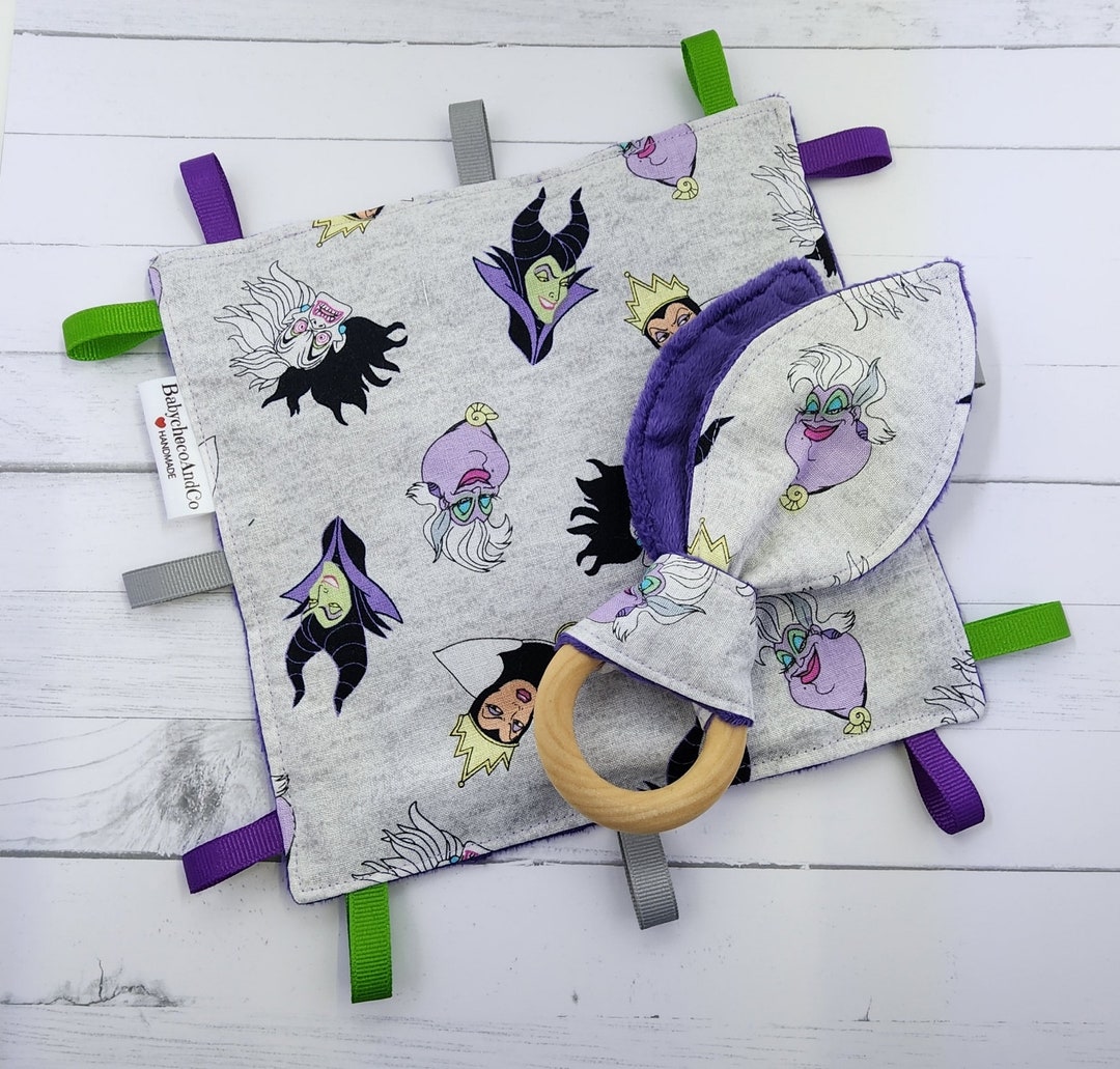 Evil Villain Crinkle Tag Toy W/ Wooden Teether Ring Set, Crinkle Baby ...