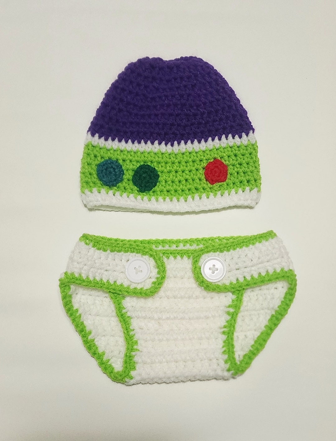 Buzz Lightyear Beanie & Diaper Cover, 0-3 Months Baby Beanie, Baby Gift ...