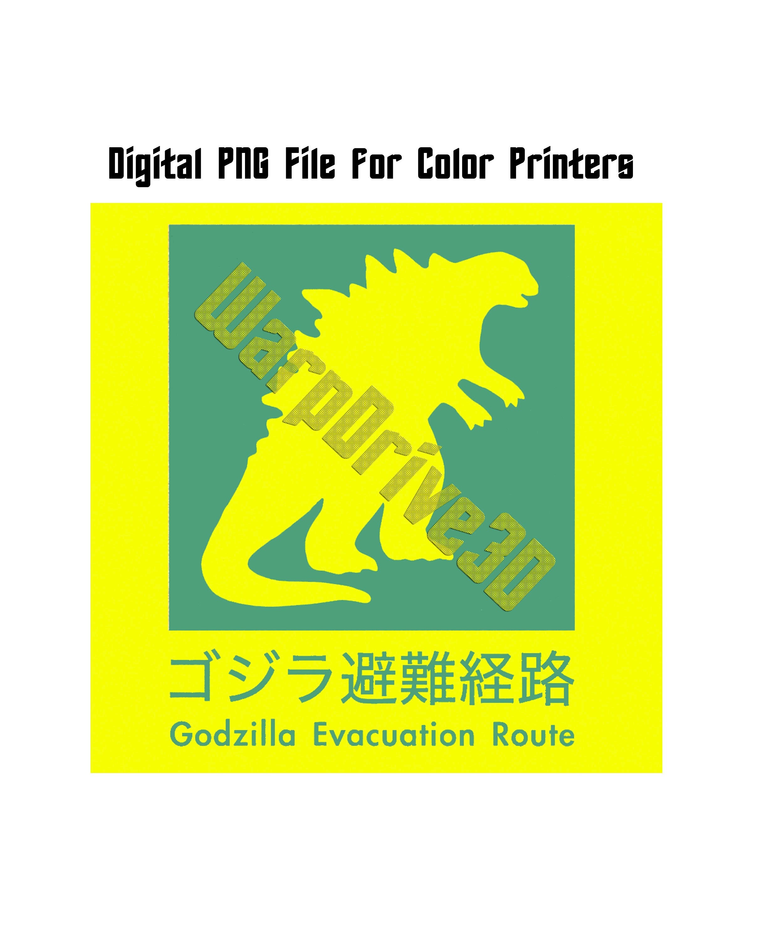 Godzilla Evacuation Route Sign - 2 Color PNG File - Monarch: Legacy of ...