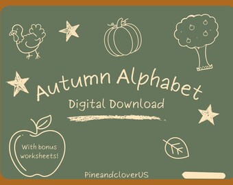 Printable Find the Letters Alphabet Practice Sheets, Fall/autumn ...