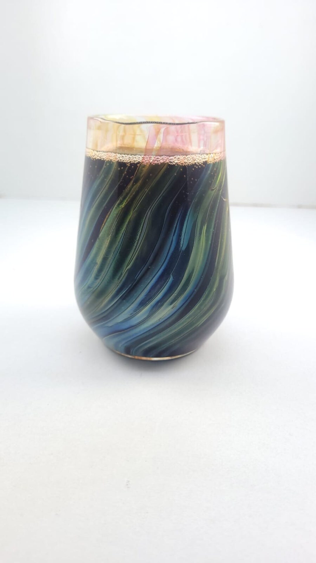 Hand Blown Color Changing 24carat Gold Fumed and Silver Fumed 410ml ...