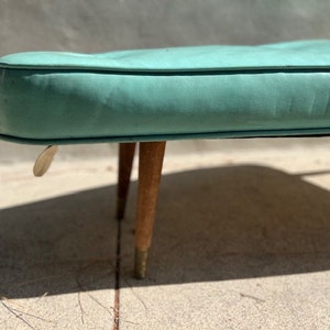 Vintage Mid-century Modern Turquoise Triangular Shaped Ottoman Bench - Etsy