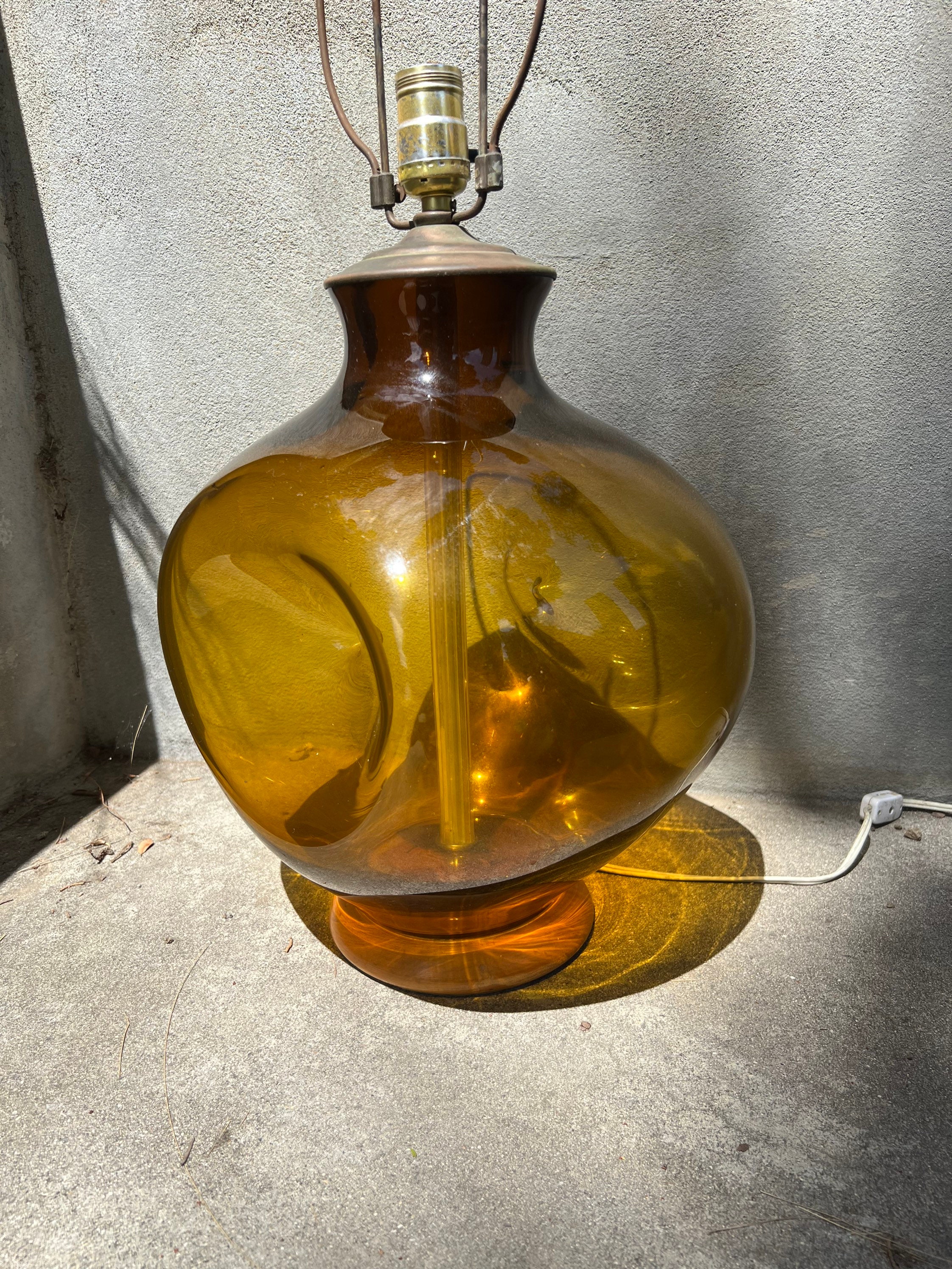 Vintage Blenko Art Glass Lamp - Etsy