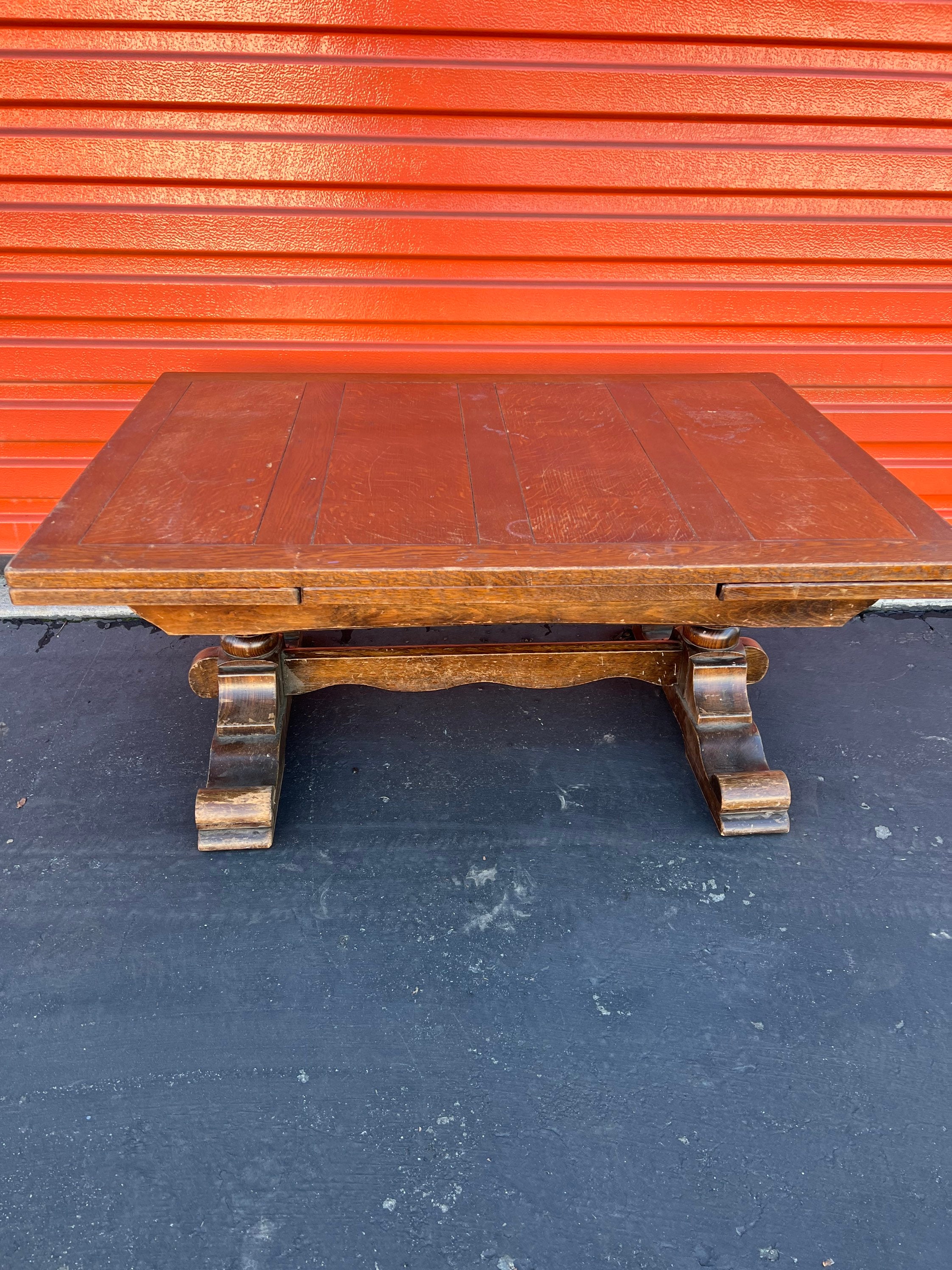 Antique Craftsman Coffeetable With 2 Leafs - Etsy