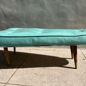Vintage Mid-century Modern Turquoise Triangular Shaped Ottoman Bench - Etsy