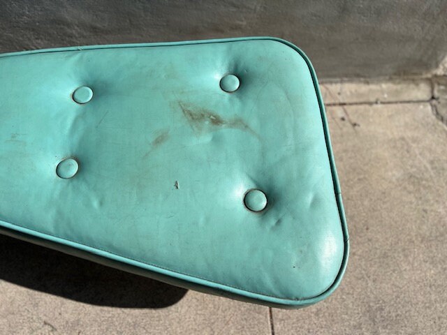 Vintage Mid-century Modern Turquoise Triangular Shaped Ottoman Bench - Etsy
