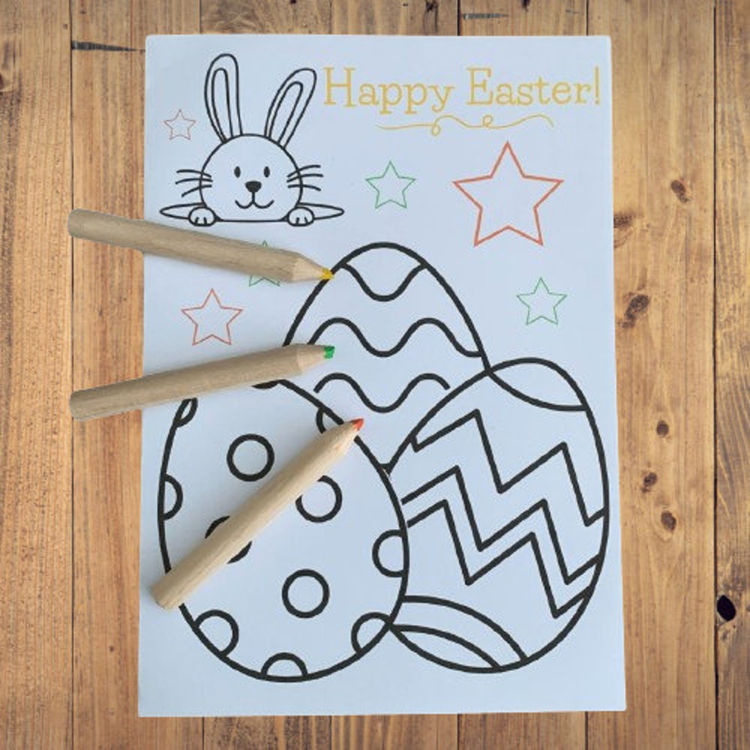 Colour-in Easter Card PDF Printable Instant Download - Etsy