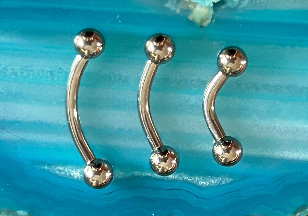 Curve Eyebrow Barbell Internally Thread Daith Rook Lip Helix Stud Astm ...