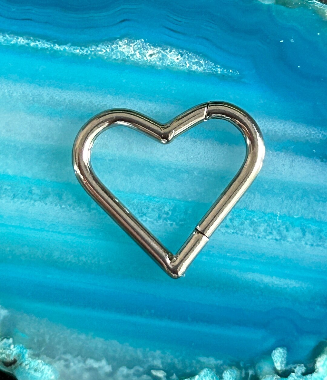 Heart Hinged Segment Clicker Hoop Astm F136 Titanium 16g Tragus ...