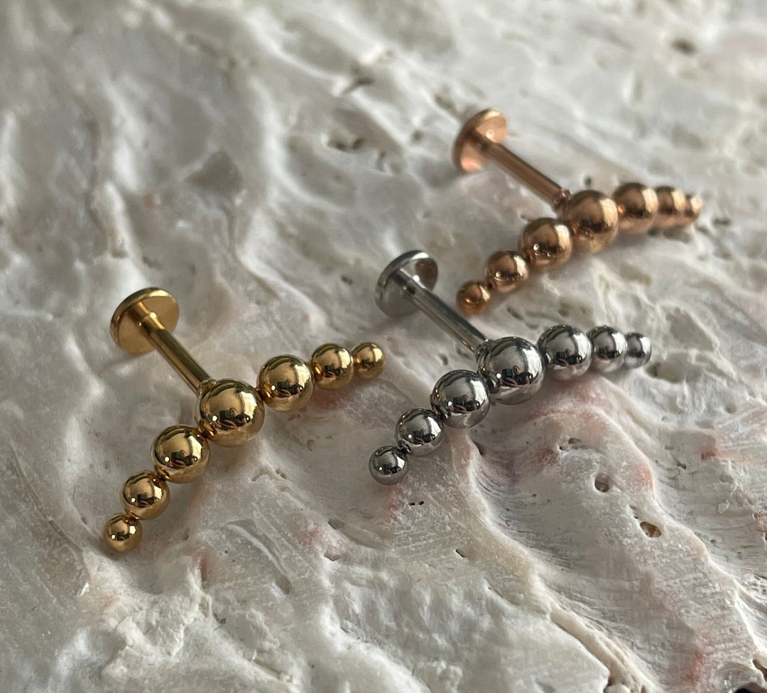 Curve Crescent Ball Beaded Internally Threaded Cartilage Tragus Conch ...