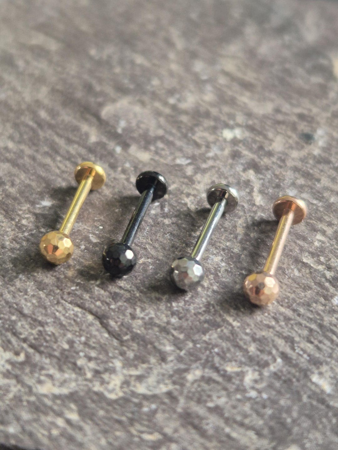 Disco Ball Labret Tragus Helix Philtrum Stud 16g 18g Titanium Piercing ...