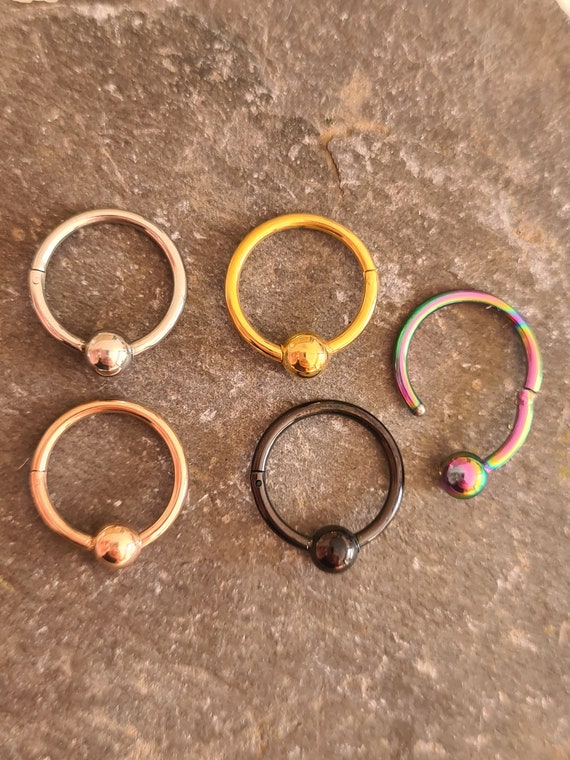 16g Colour Hinged Captive Bead Ring BCR Septum Clicker Hoop - Etsy